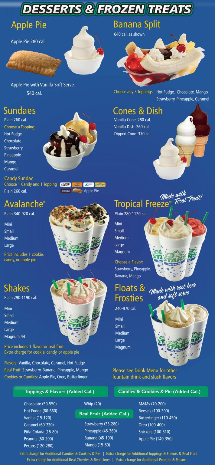 Menu - Stars Drive-in
