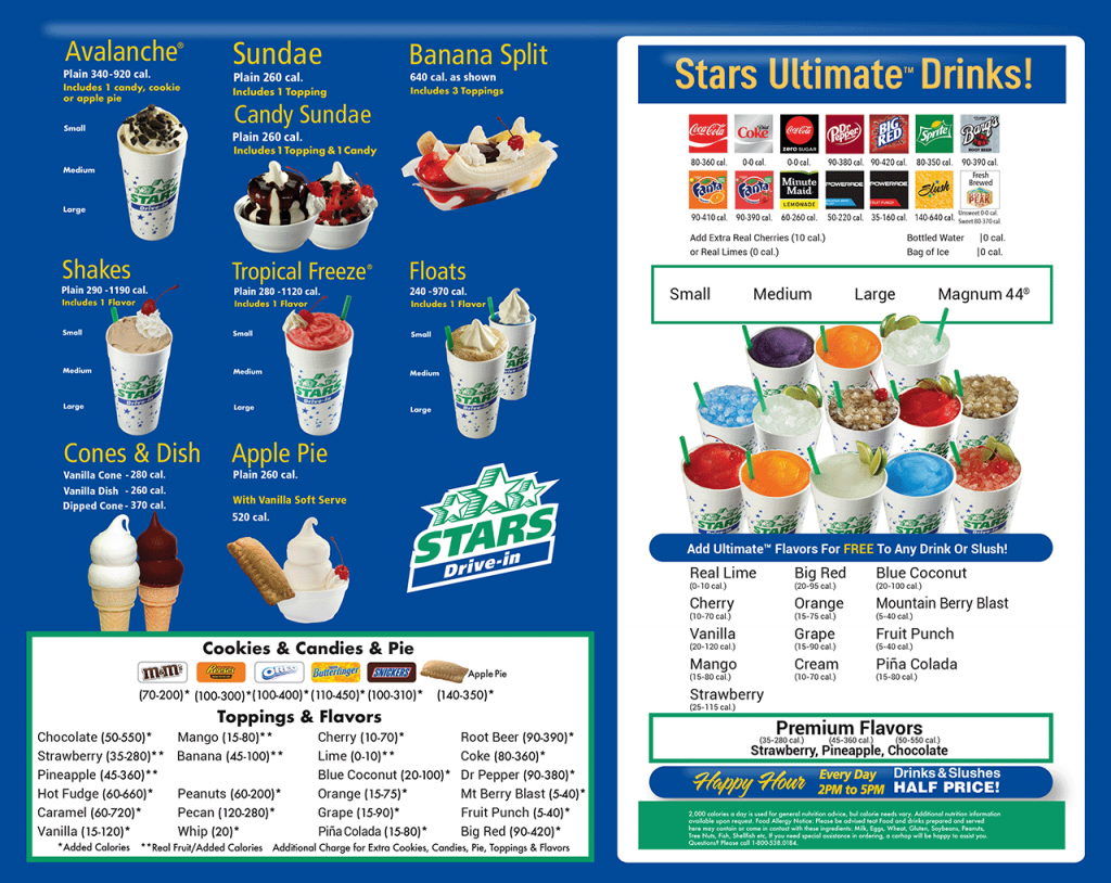 Menu - Stars Drive-in